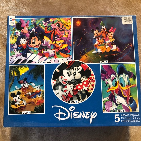 Disney | Toys | Disney Box Of 5 Jigsaw Puzzles Used In Good Condition ...